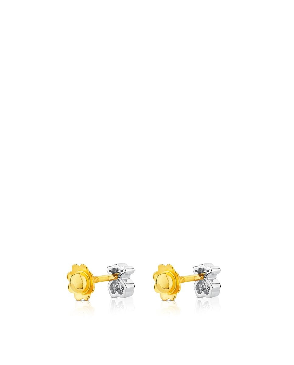 Pendientes puppies con oso de oro blanco y diamantes Plata Tous · El ...