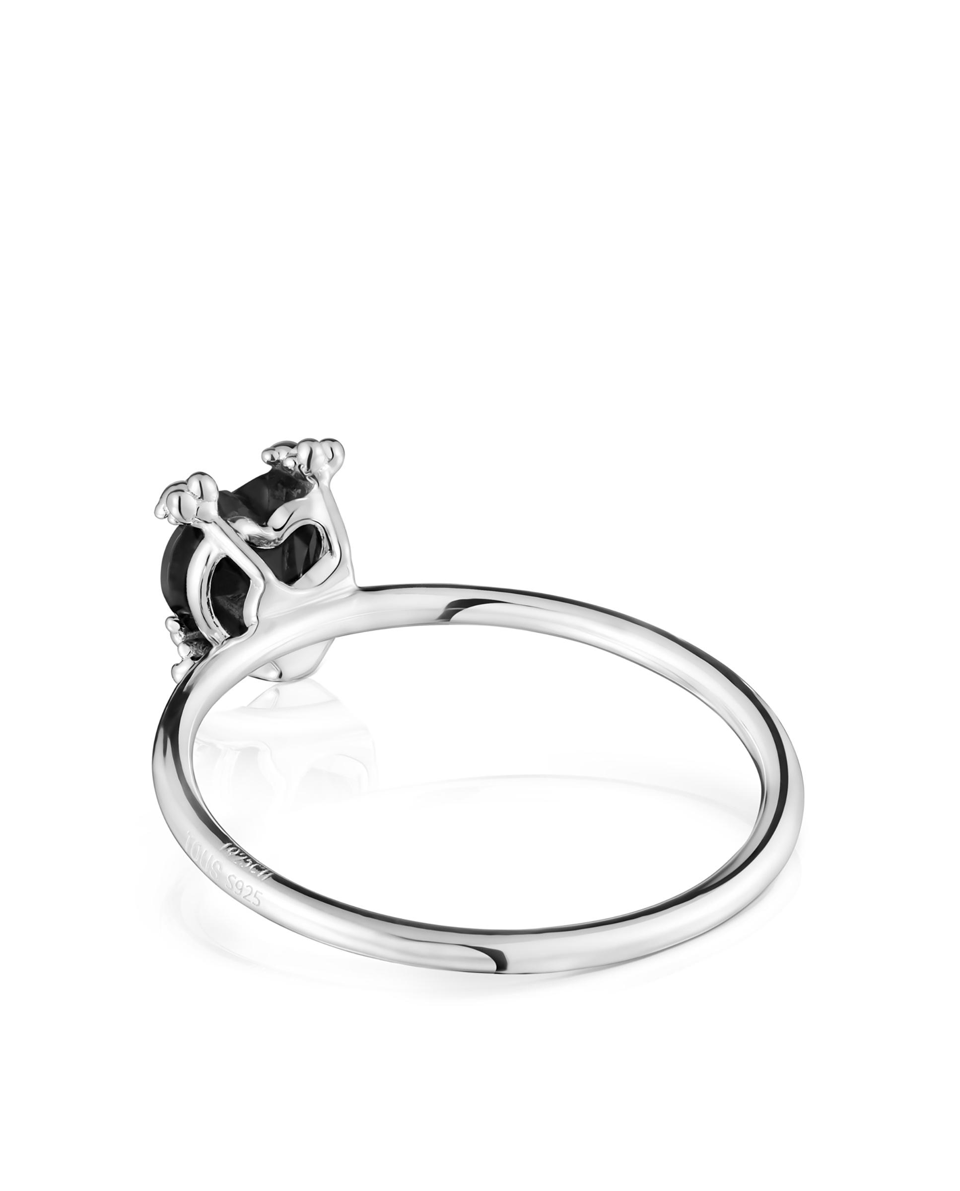 Anillo color pills corazón de plata y ónix Negro Tous · El Corte Inglés