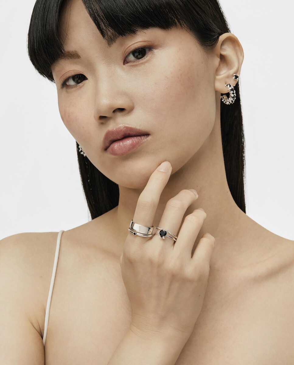 Anillo Color Pills corazón de plata y ónix · Tous · El Corte Inglés