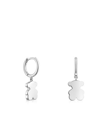 Pendientes Sweet Dolls de aro de plata con oso colgante · Tous · El ...