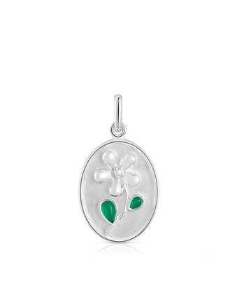 Colgante medalla Daisy de plata y calcedonia verde · Tous · El Corte Inglés
