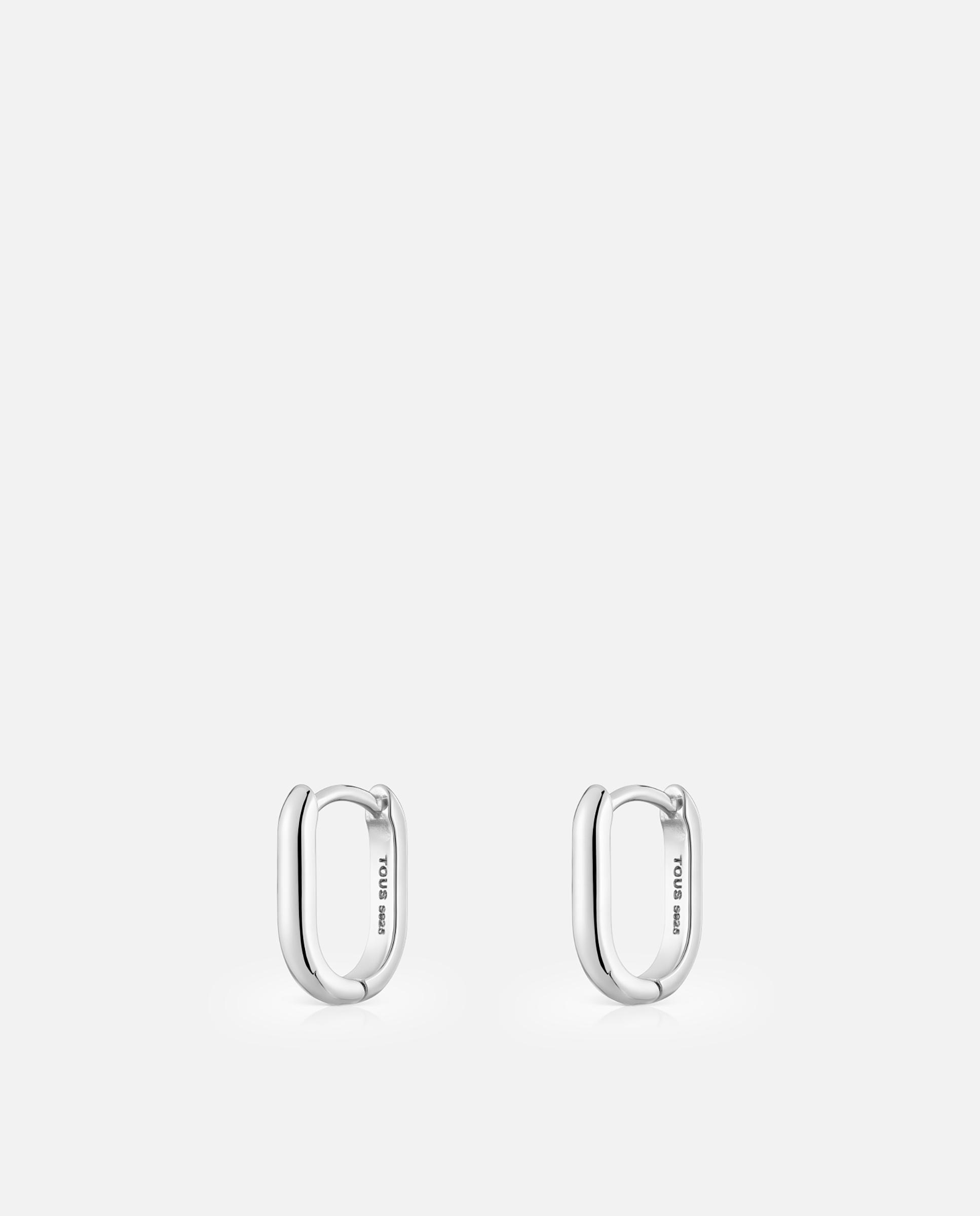 Pendientes de aro basicos cortos de plata Plateado · El Corte Inglés