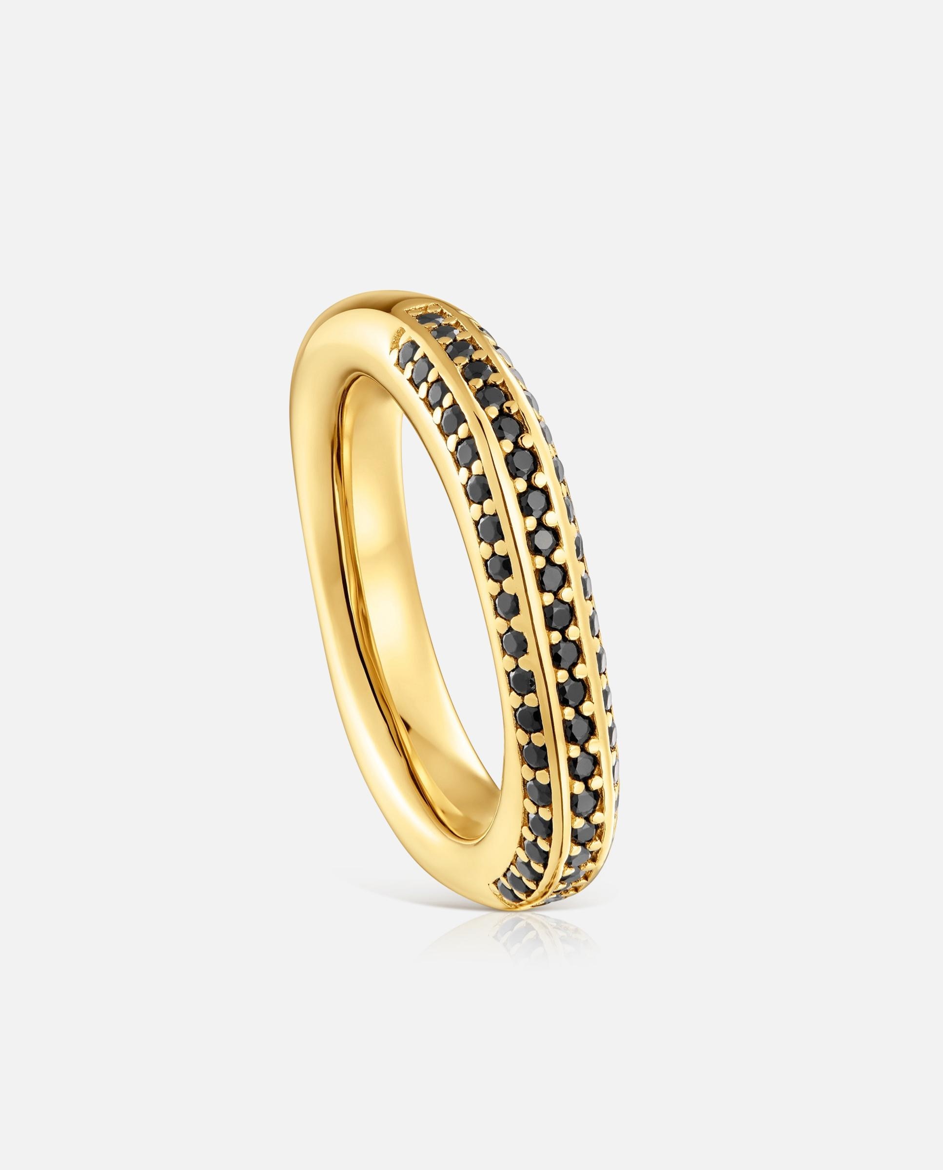 Anillo con piedras line bañado en oro 18 kt sobre plata y espinelas ...