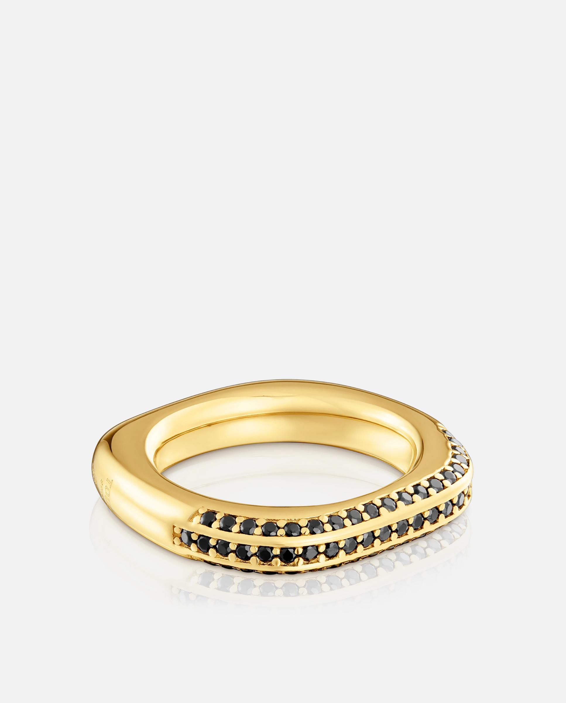 Anillo con piedras line bañado en oro 18 kt sobre plata y espinelas ...