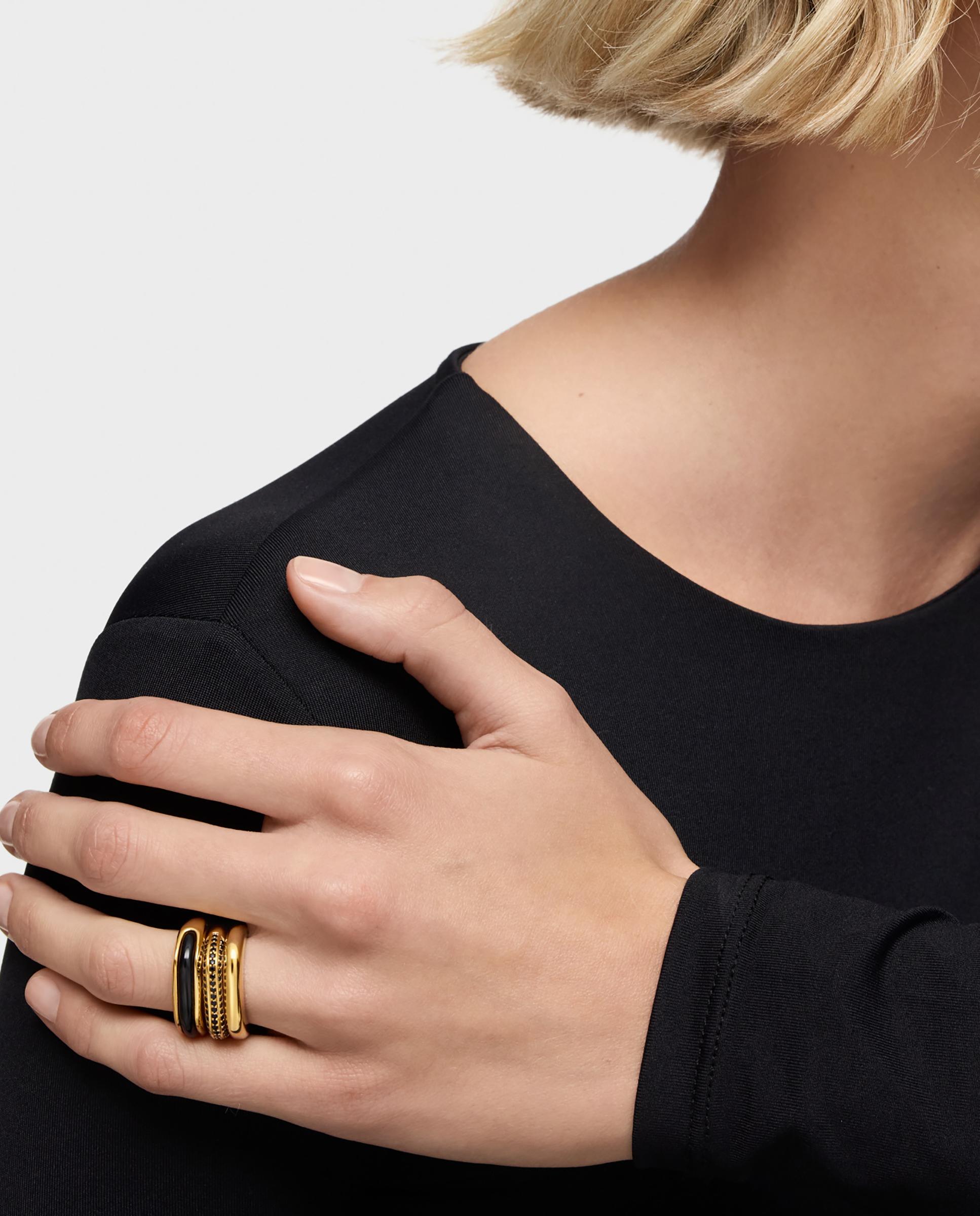Anillo con piedras line bañado en oro 18 kt sobre plata y espinelas ...