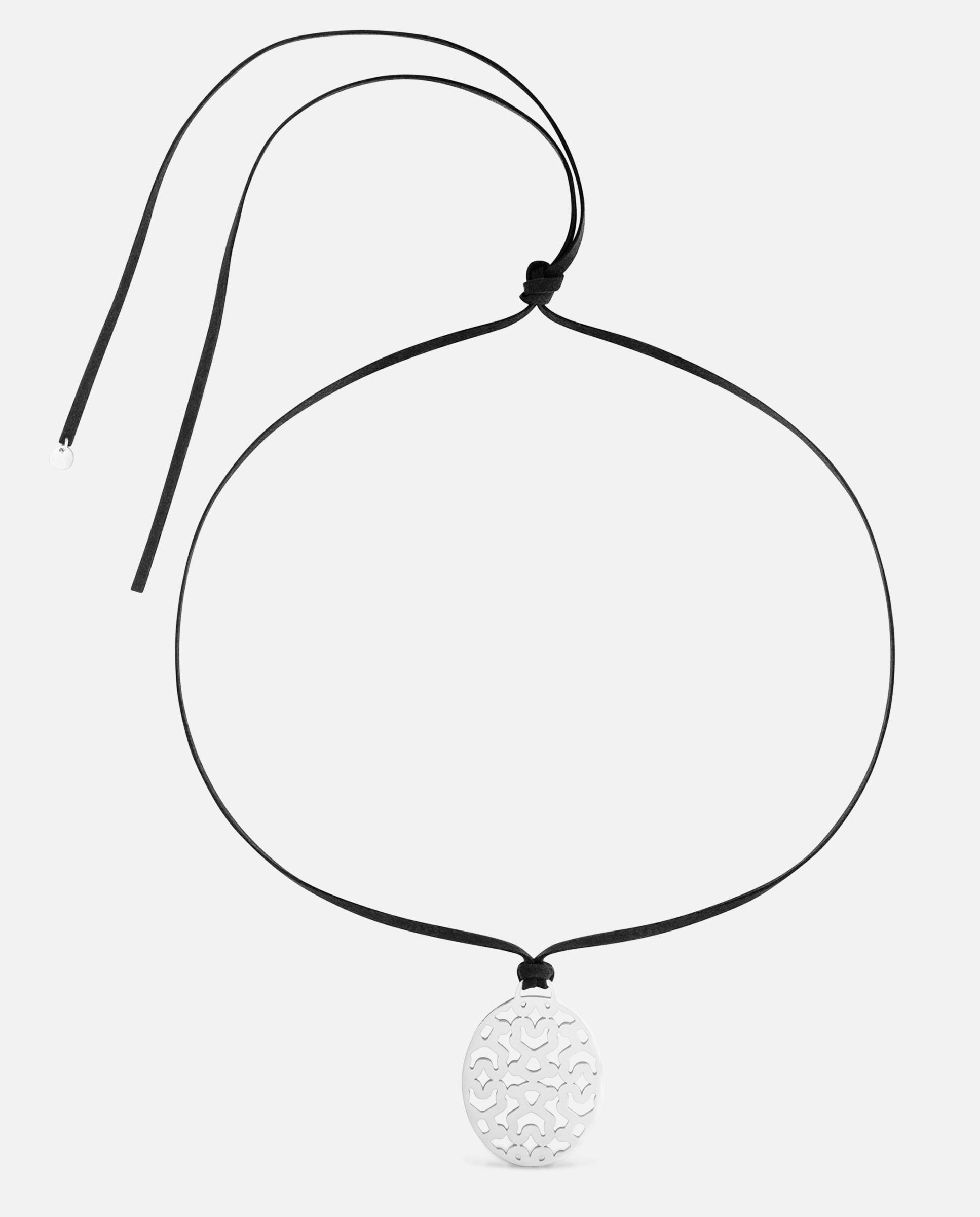 Collar largo de acero 40 mm y cordón negro kaos Negro Tous · El Corte ...