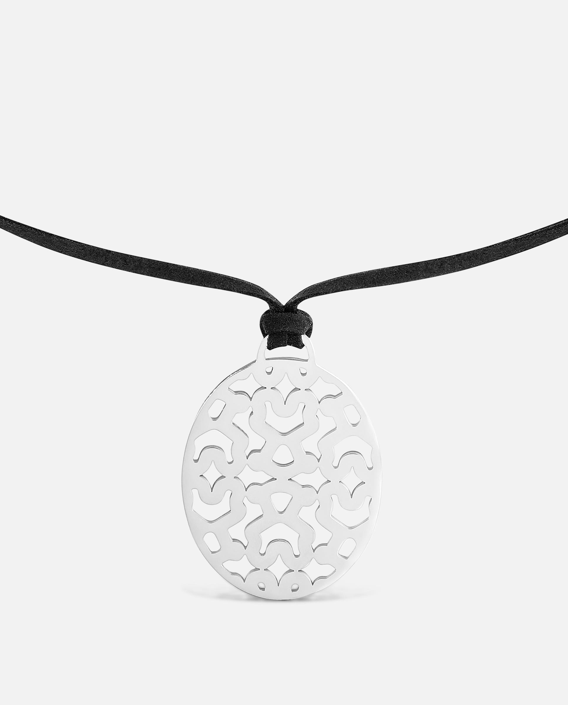 Collar largo de acero 40 mm y cordón negro kaos Negro Tous · El Corte ...