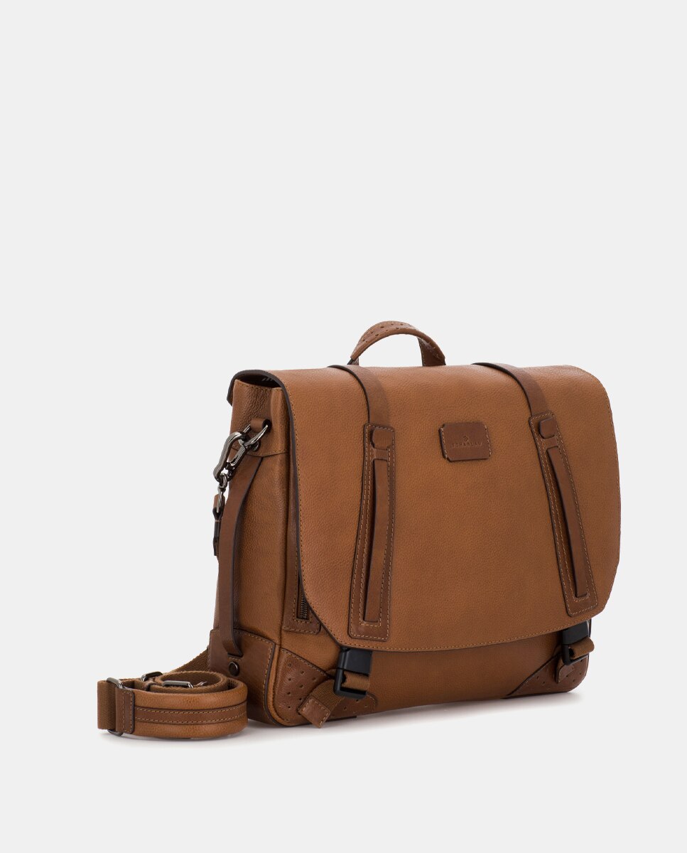Portadocumentos de hombre de piel en color camel · Scharlau