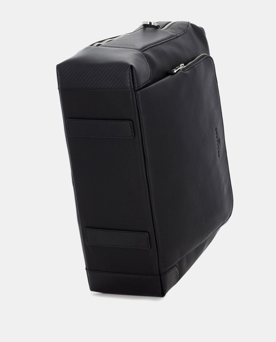 Portadocumentos de hombre de piel con dos compartimentos en color negro ...