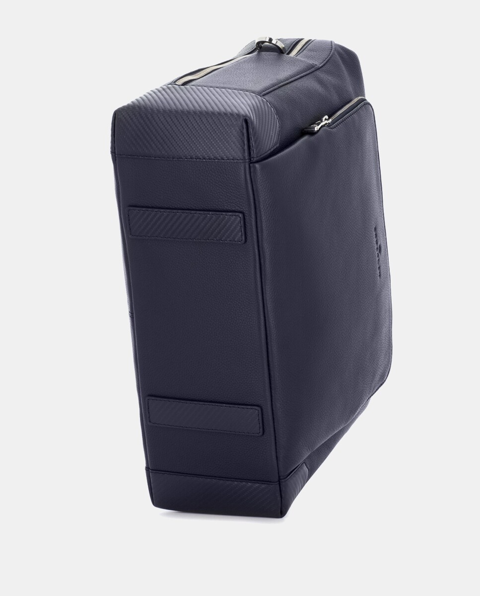 Portadocumentos de hombre de piel con dos compartimentos en color azul ...