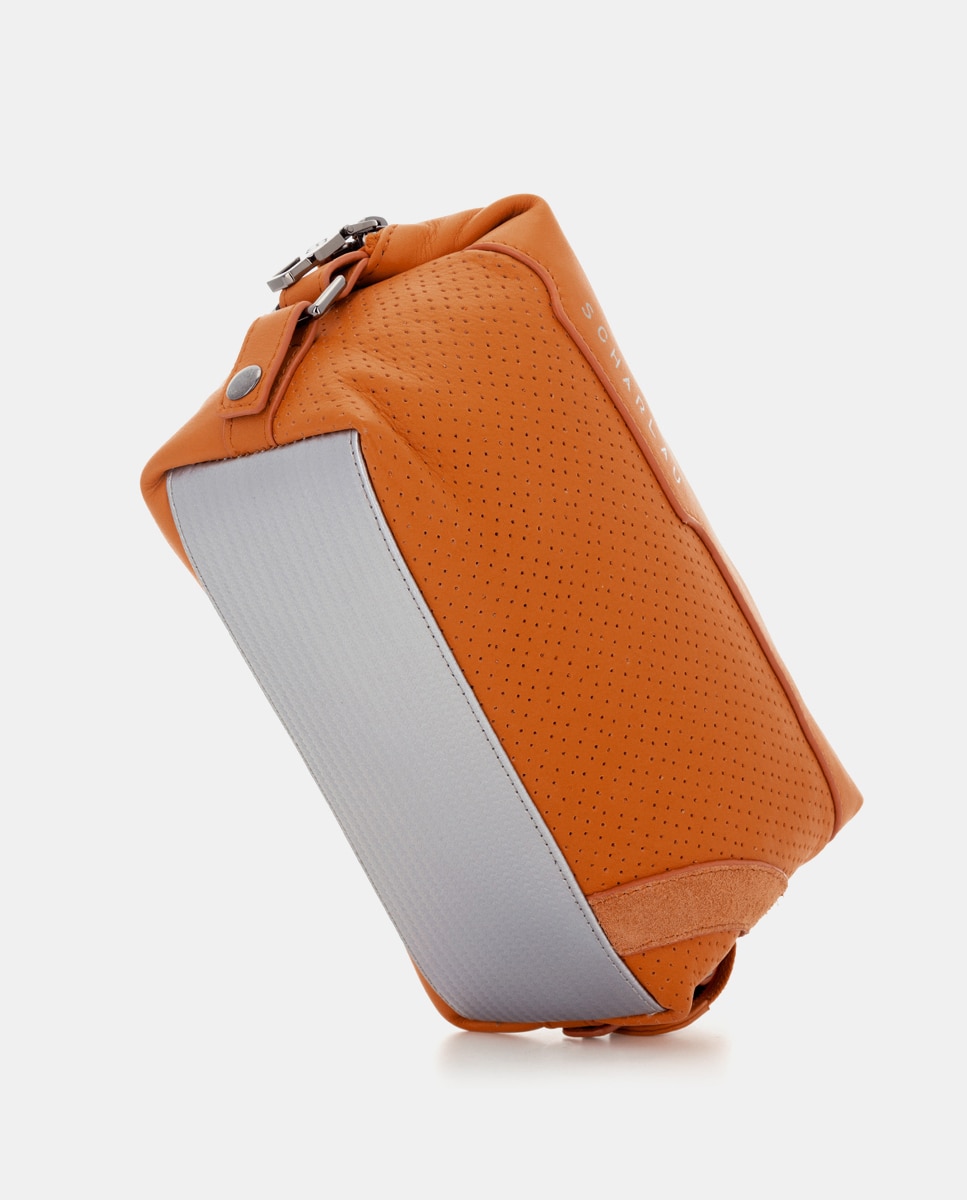 Neceser unisex de piel bovina en color naranja Naranja Scharlau · El ...