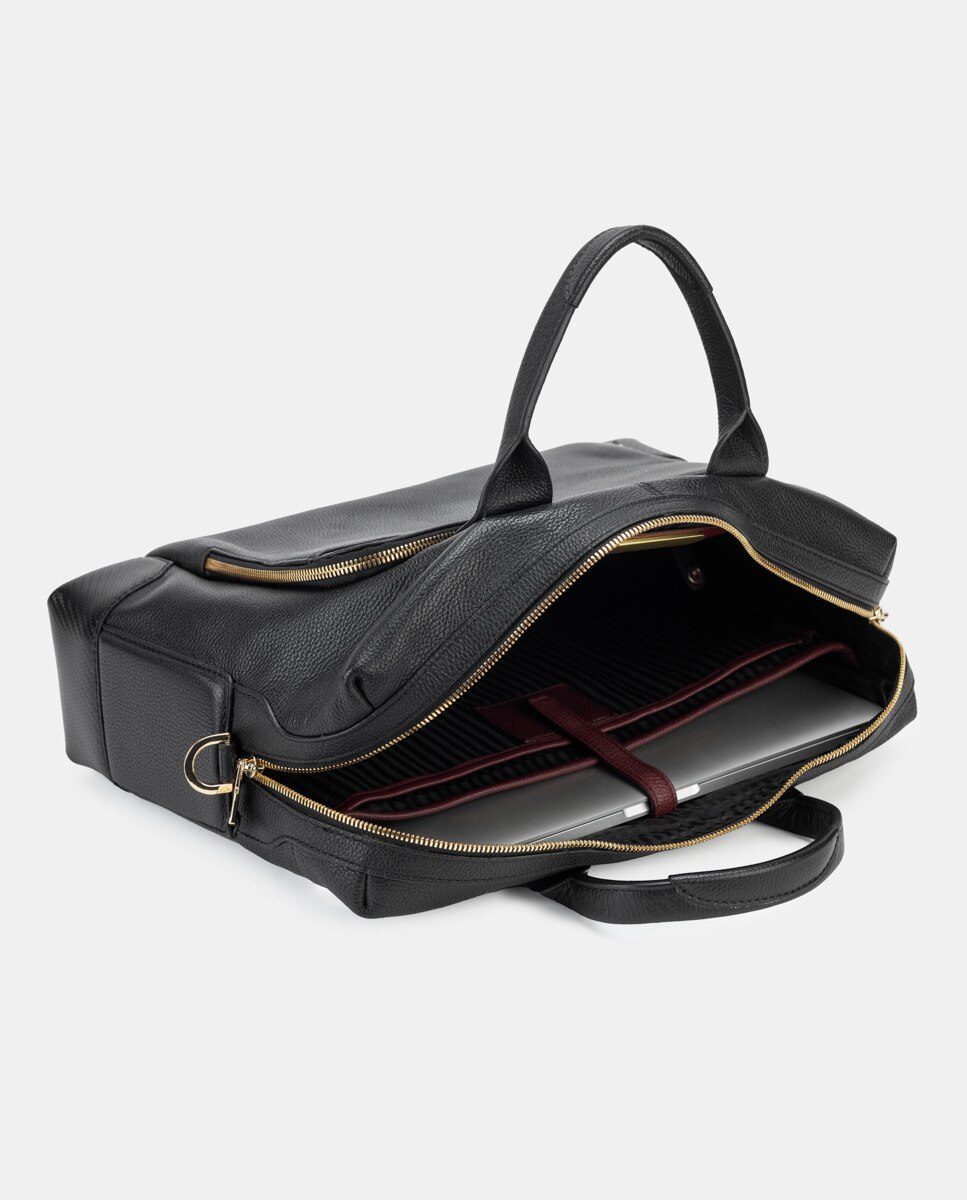 Portadocumentos de piel de mujer en color negro · Scharlau