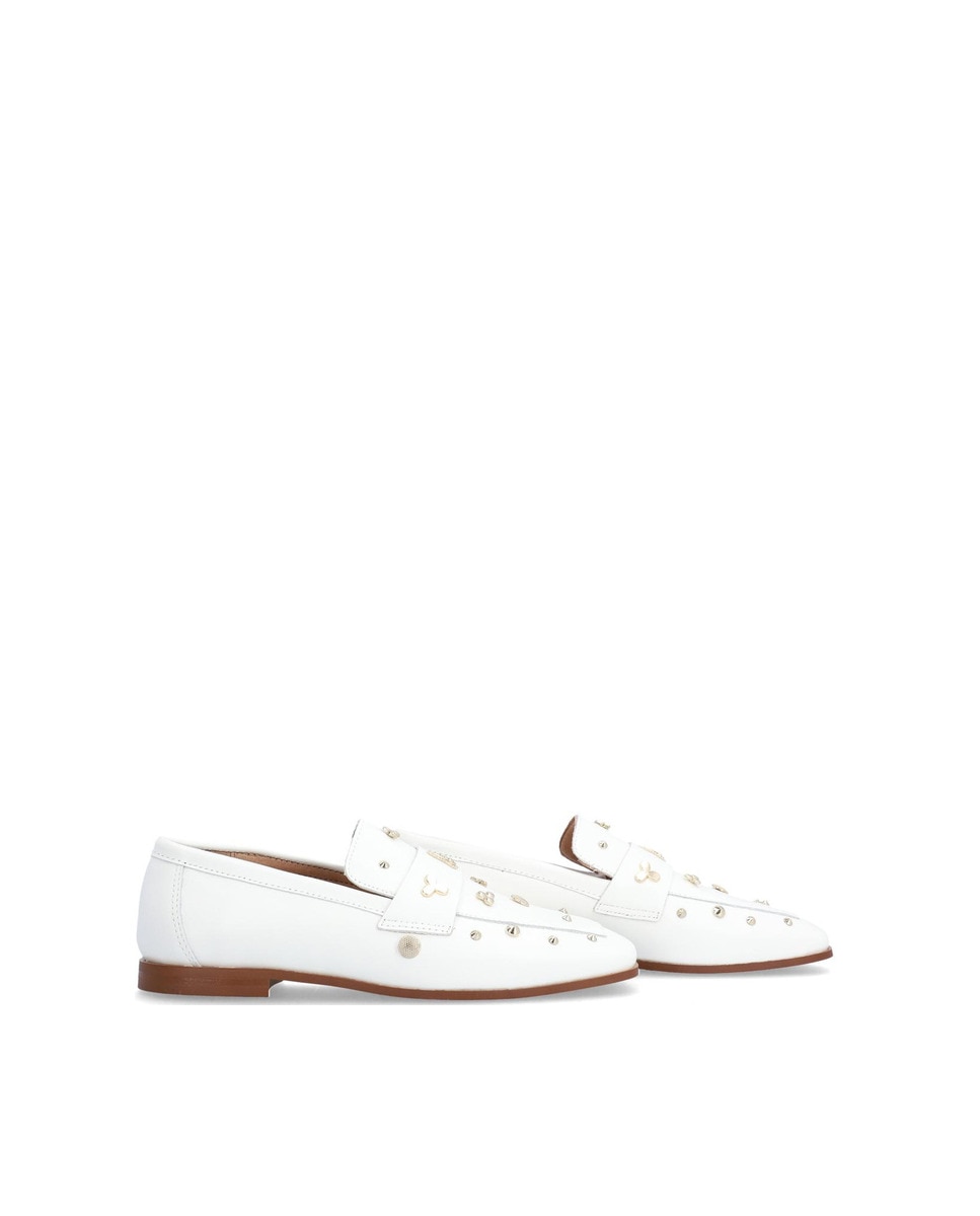 Mocasines planos de mujer de piel en color blanco Blanco Alpe · El ...