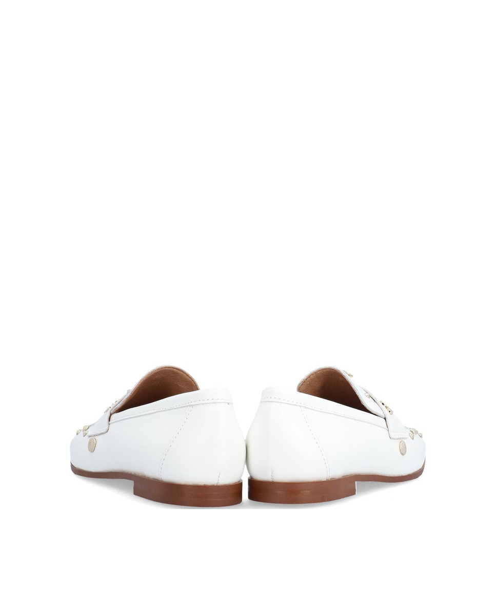 Mocasines planos de mujer de piel en color blanco Blanco Alpe · El ...
