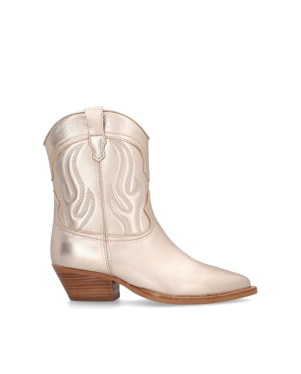 Botines cowboy de mujer de piel con suela antideslizante, sin cierre ...