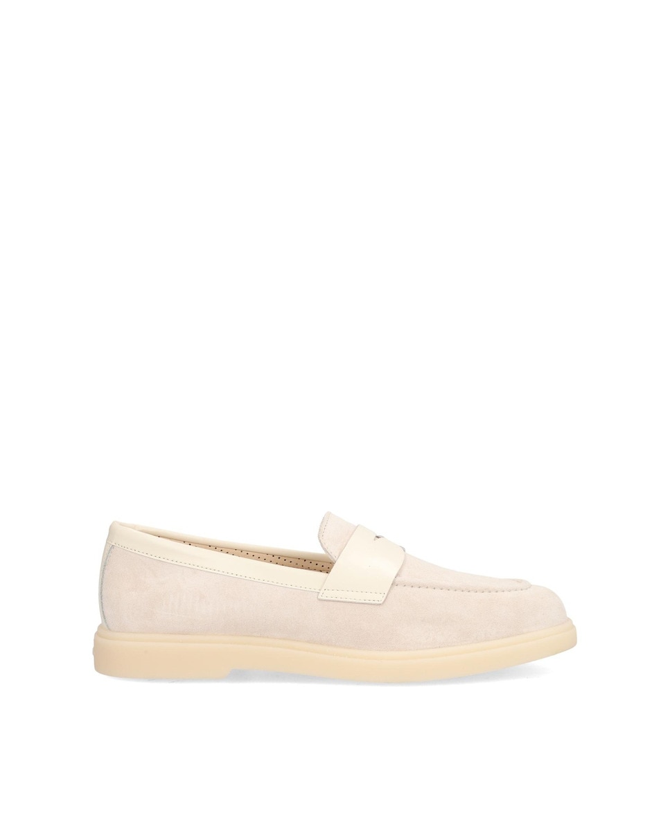 Mocasines planos de mujer de piel baby silk en color natural Natural ...