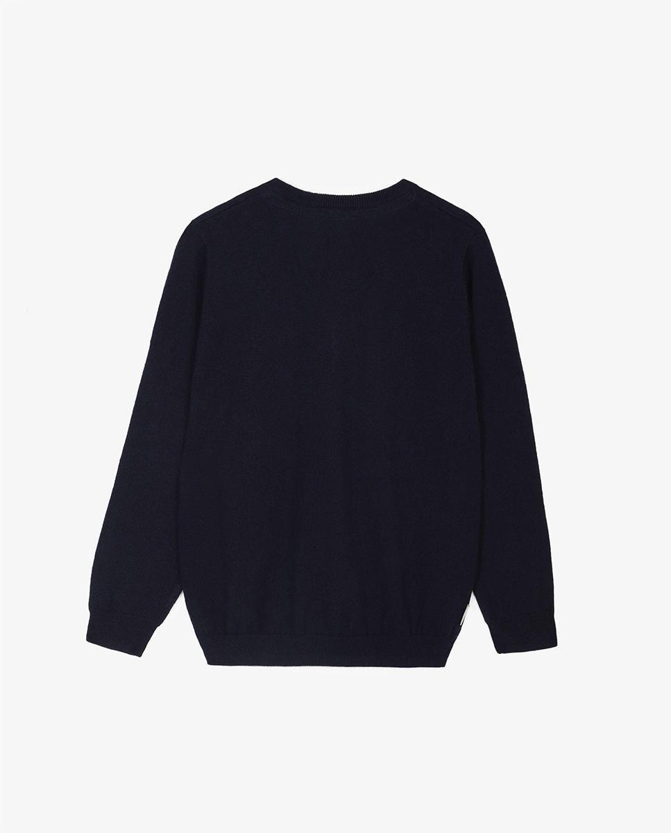 Jersey de niño con cuello de pico y bordado a tono Navy Scalpers · El ...