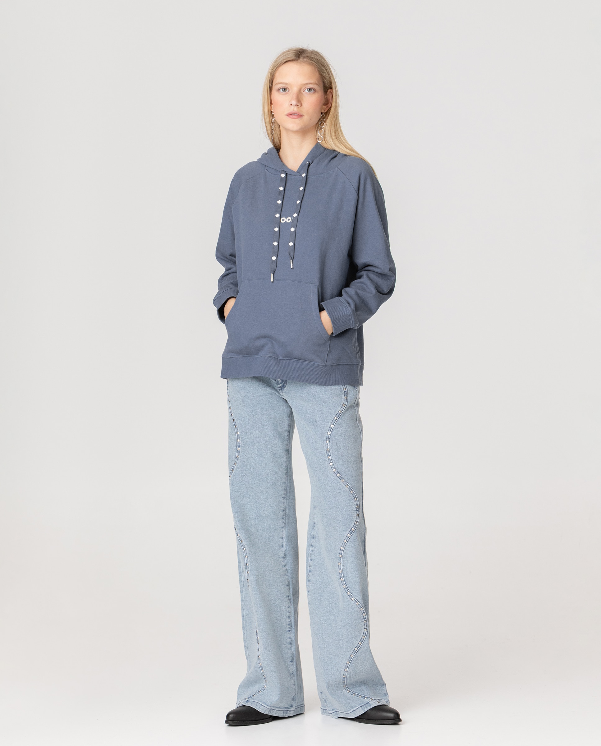 Sudadera de mujer con capucha y logo Azul Noon · El Corte Inglés