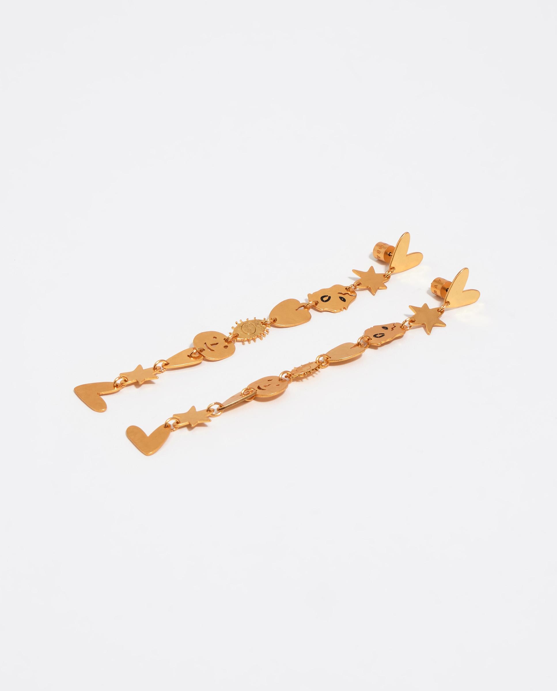 Pendientes siluetas metal dorado mate Dorado Bimba y Lola · El Corte Inglés