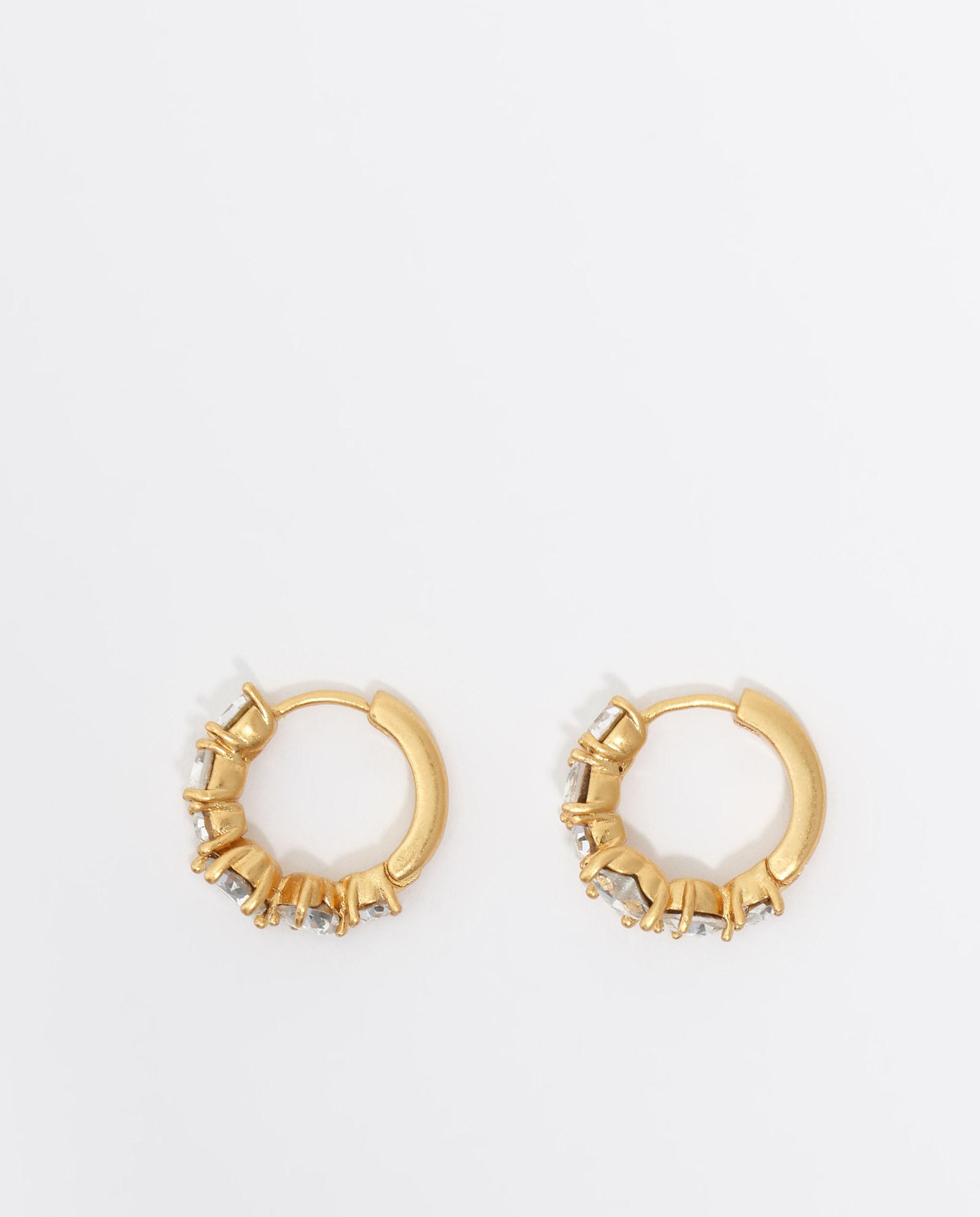 Pendientes aro pequeño cristales corazón Dorado Bimba y Lola · El Corte ...