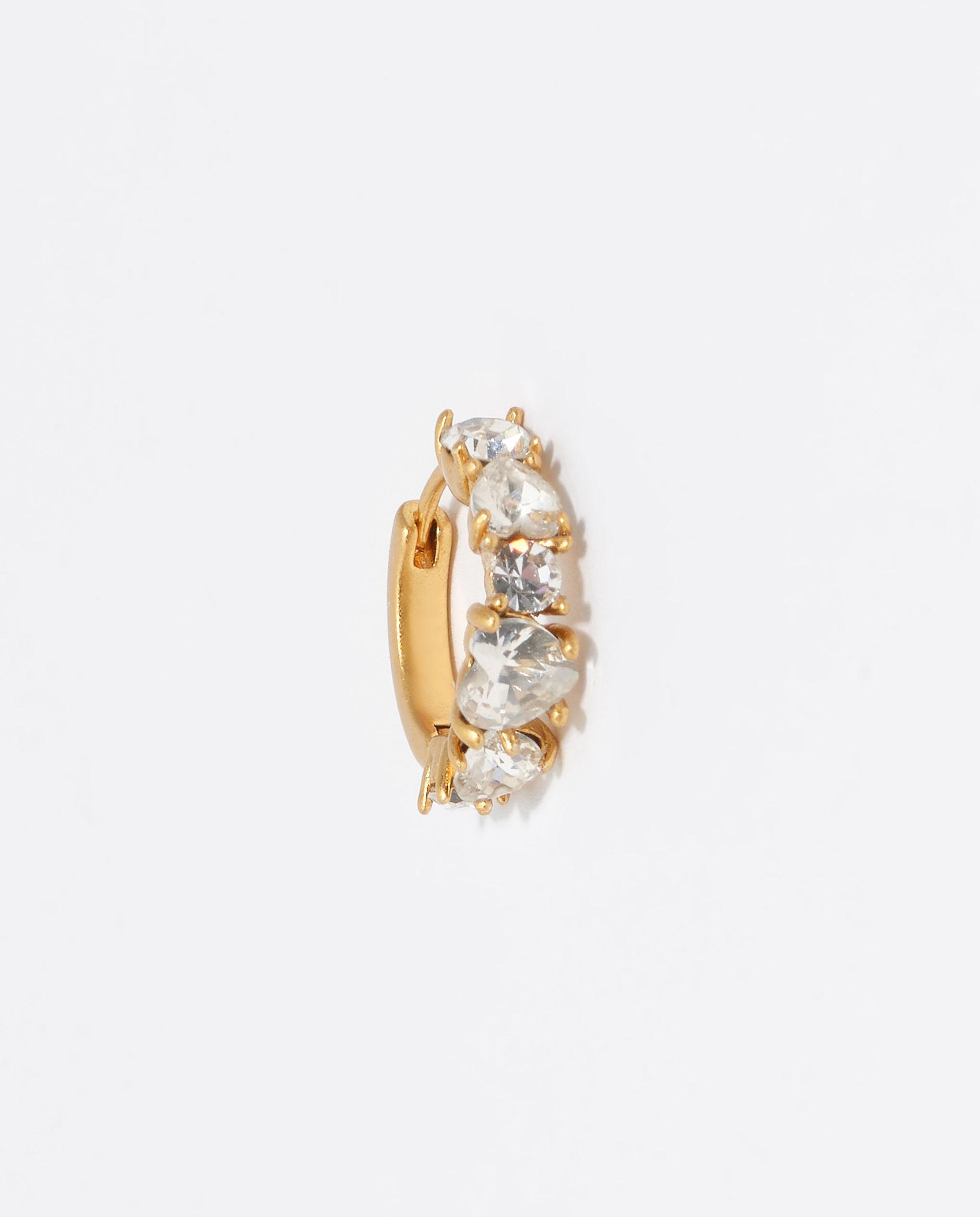 Pendientes aro pequeño cristales corazón Dorado Bimba y Lola · El Corte ...