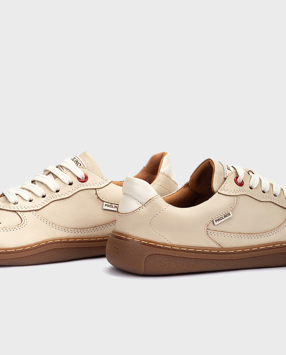Zapatillas de piel en color Blanco Crema Pikolinos · El Corte Inglés
