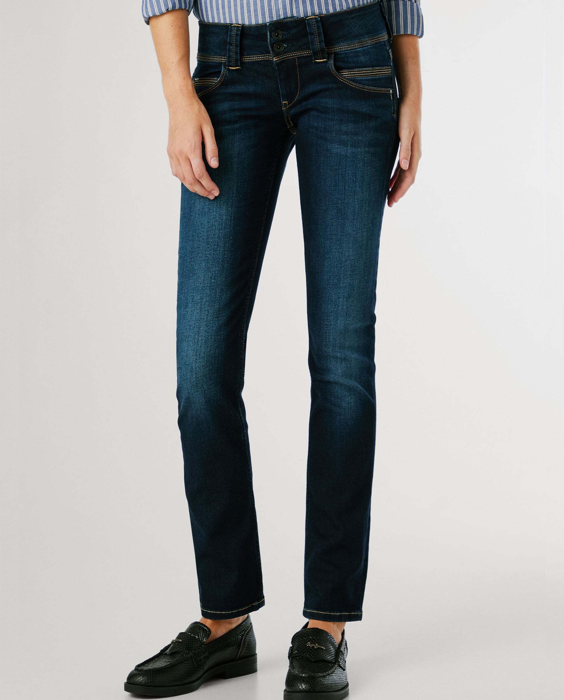 Vaquero de mujer fit slim y tiro bajo - venus Azul denim Pepe Jeans ...