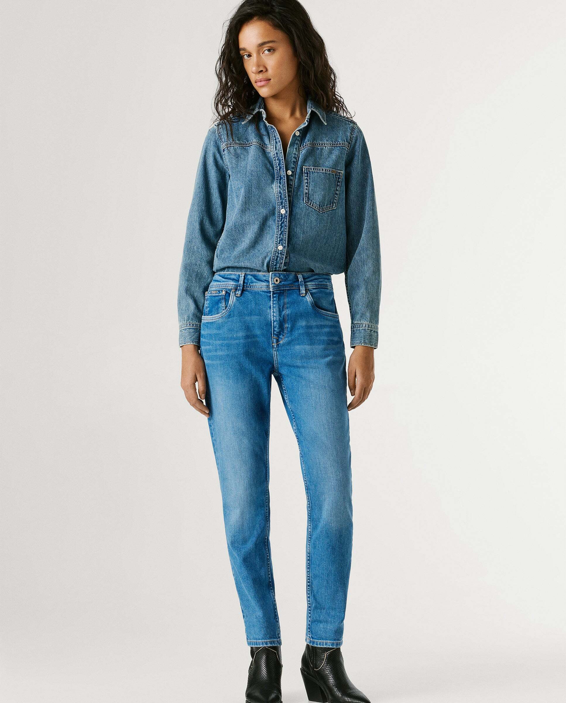 Vaquero Recto De Mujer Fit Relaxed Y Tiro Alto Pepe Jeans El Corte