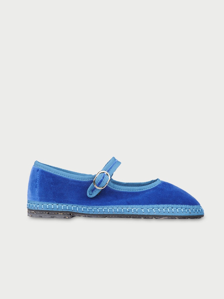 Merceditas de mujer en terciopelo Azul Flabelus · El Corte Inglés