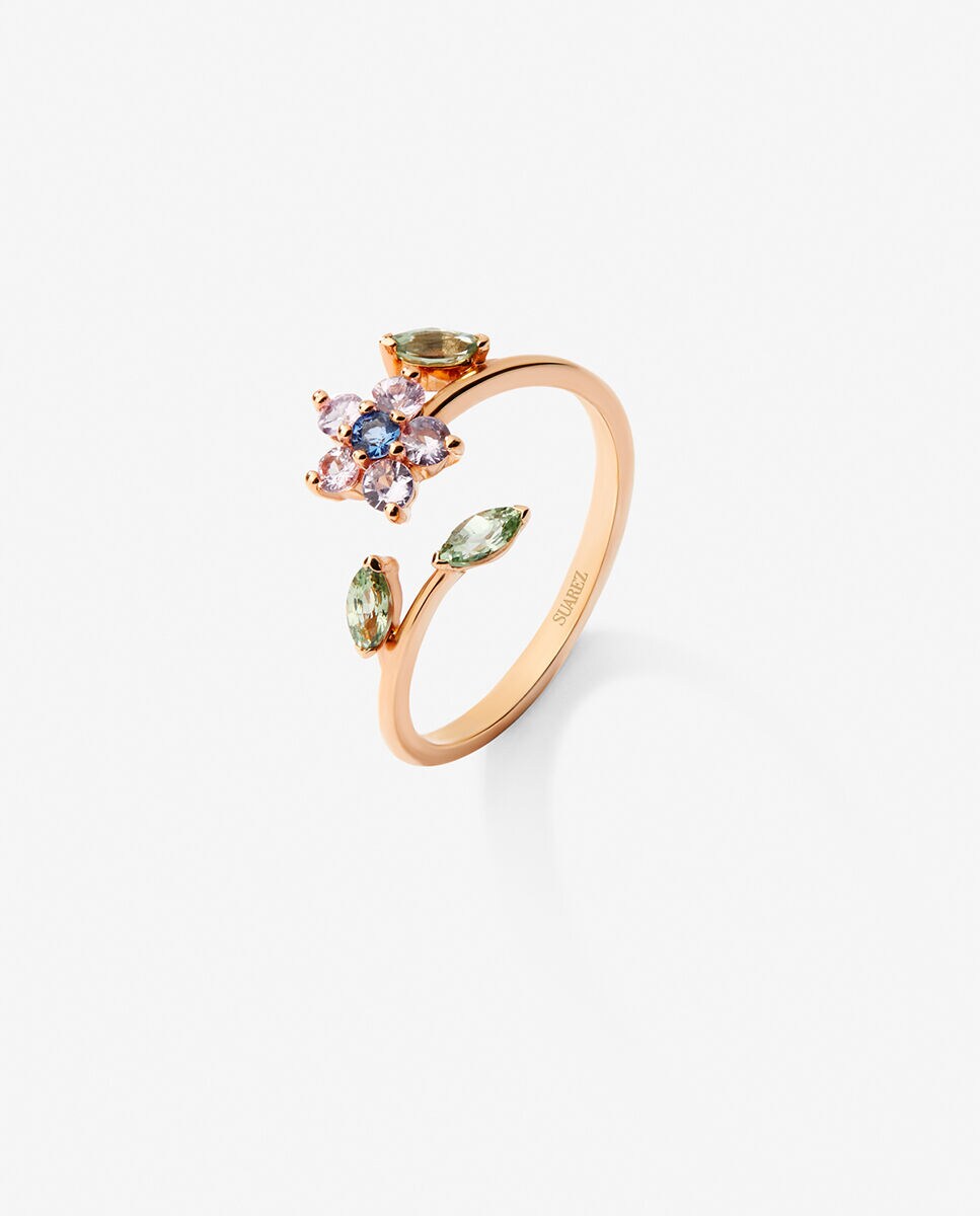 Anillo de oro rosa con zafiros multicolor · SUAREZ · El Corte Inglés
