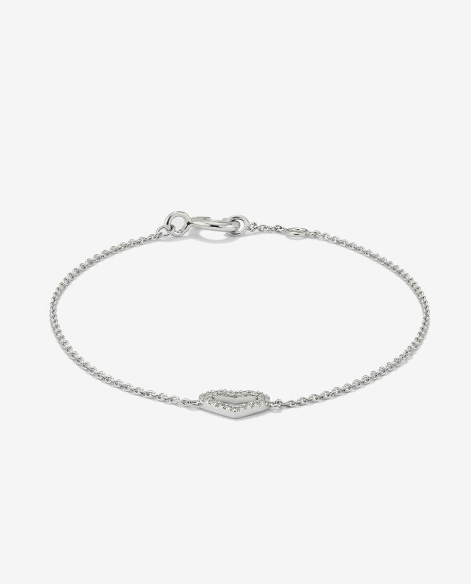 Pulsera cadena corazón de oro blanco de diamantes Blanco SUAREZ · El ...