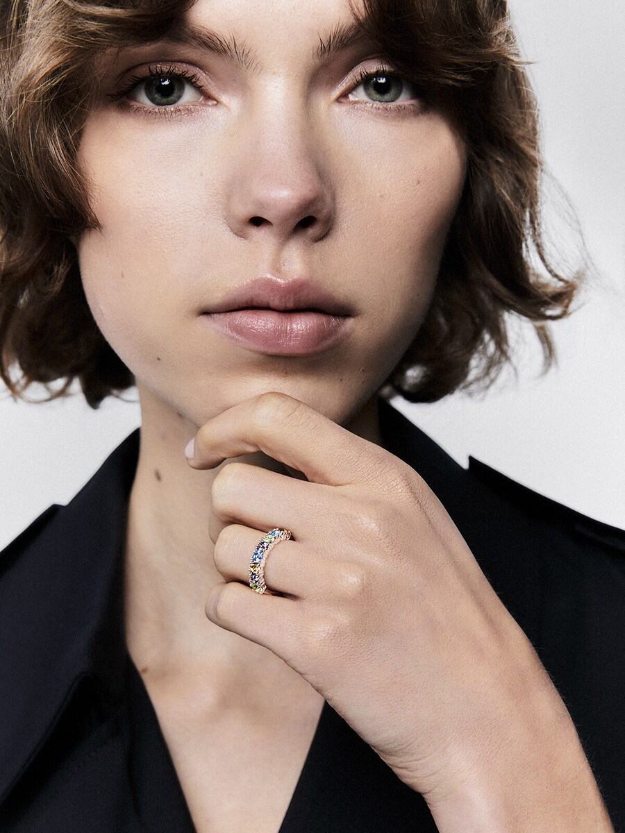 Anillo Pop Art de plata con piedras semipreciosas multicolor · SUAREZ · El Corte Inglés