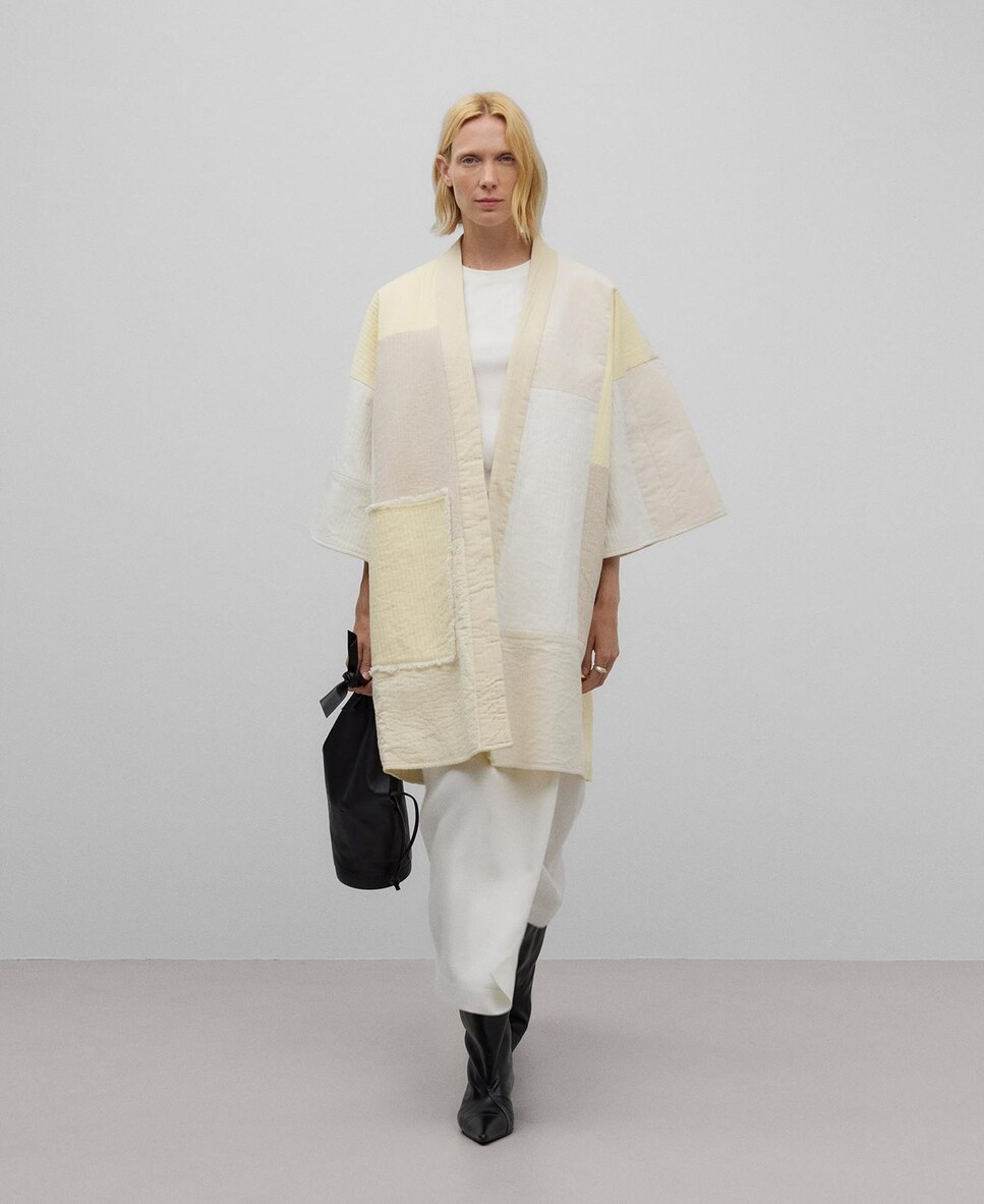 Chaqueta de mujer patchwork de algodón y manga amplia · Adolfo ...