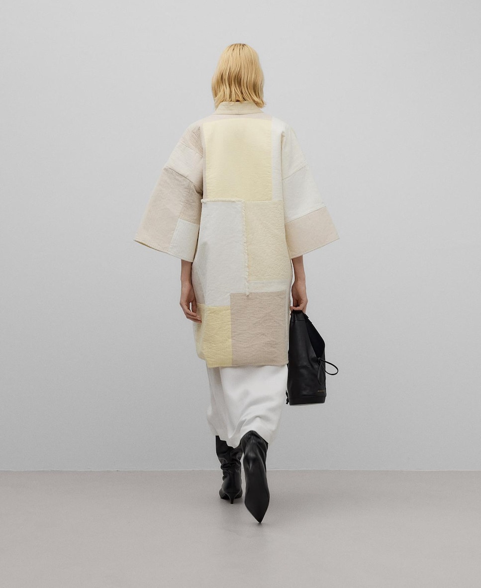 Chaqueta de mujer patchwork de algodón y manga amplia · Adolfo ...