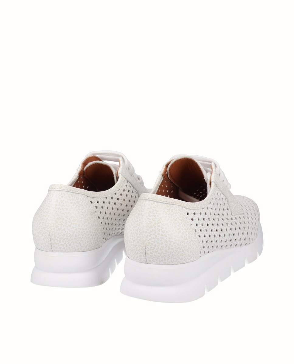 Zapatos de mujer estilo blucher de piel Blanco D'Chicas · El Corte Inglés