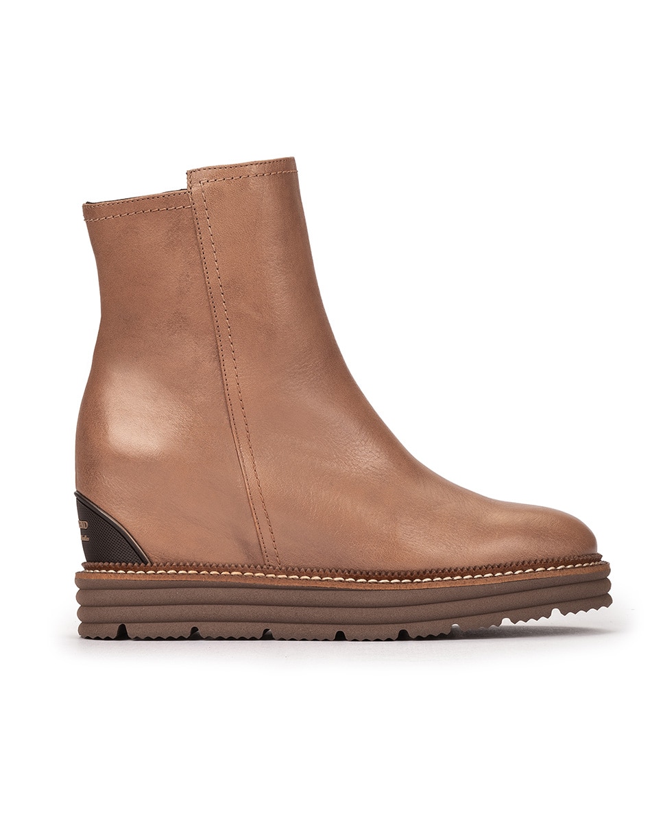 Botines de mujer con plataforma y cuña interior Marrón claro Weekend by ...