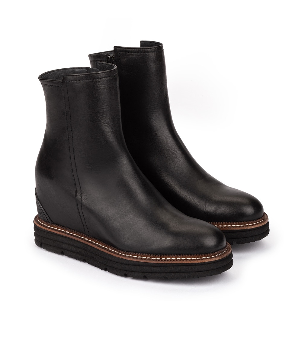 Botines de mujer con plataforma y cuña interior Marrón claro Weekend by ...