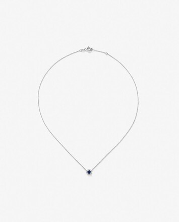 Colgante cadena orla de oro blanco con zafiro y diamante · SUAREZ · El ...