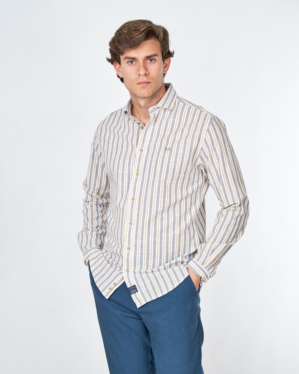 Camisa rústico de hombre regular rayas · Spagnolo · El Corte Inglés