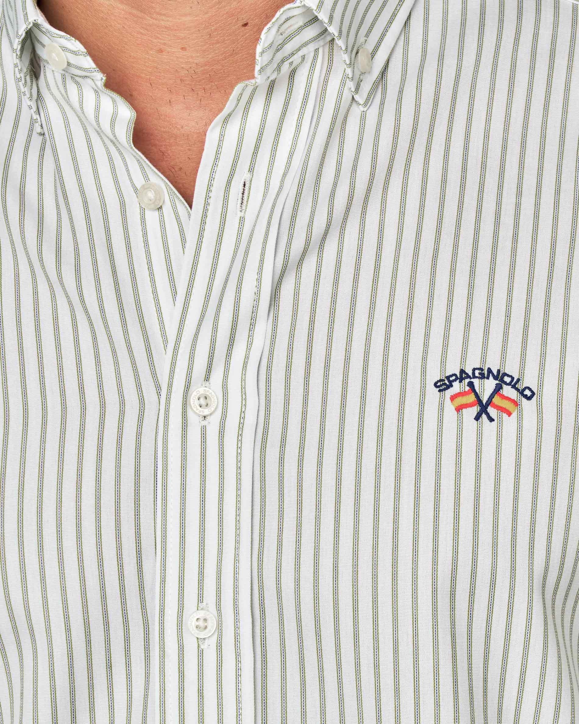 Camisa popelin rayas Verde Spagnolo · El Corte Inglés