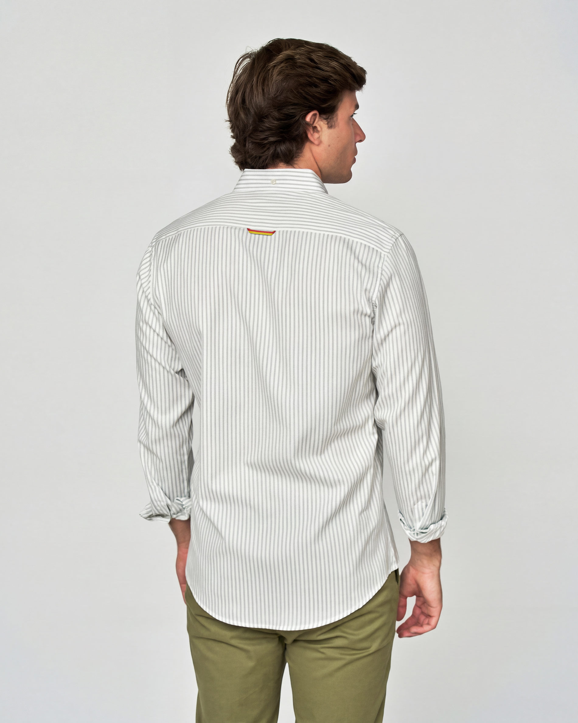 Camisa popelin rayas Verde Spagnolo · El Corte Inglés