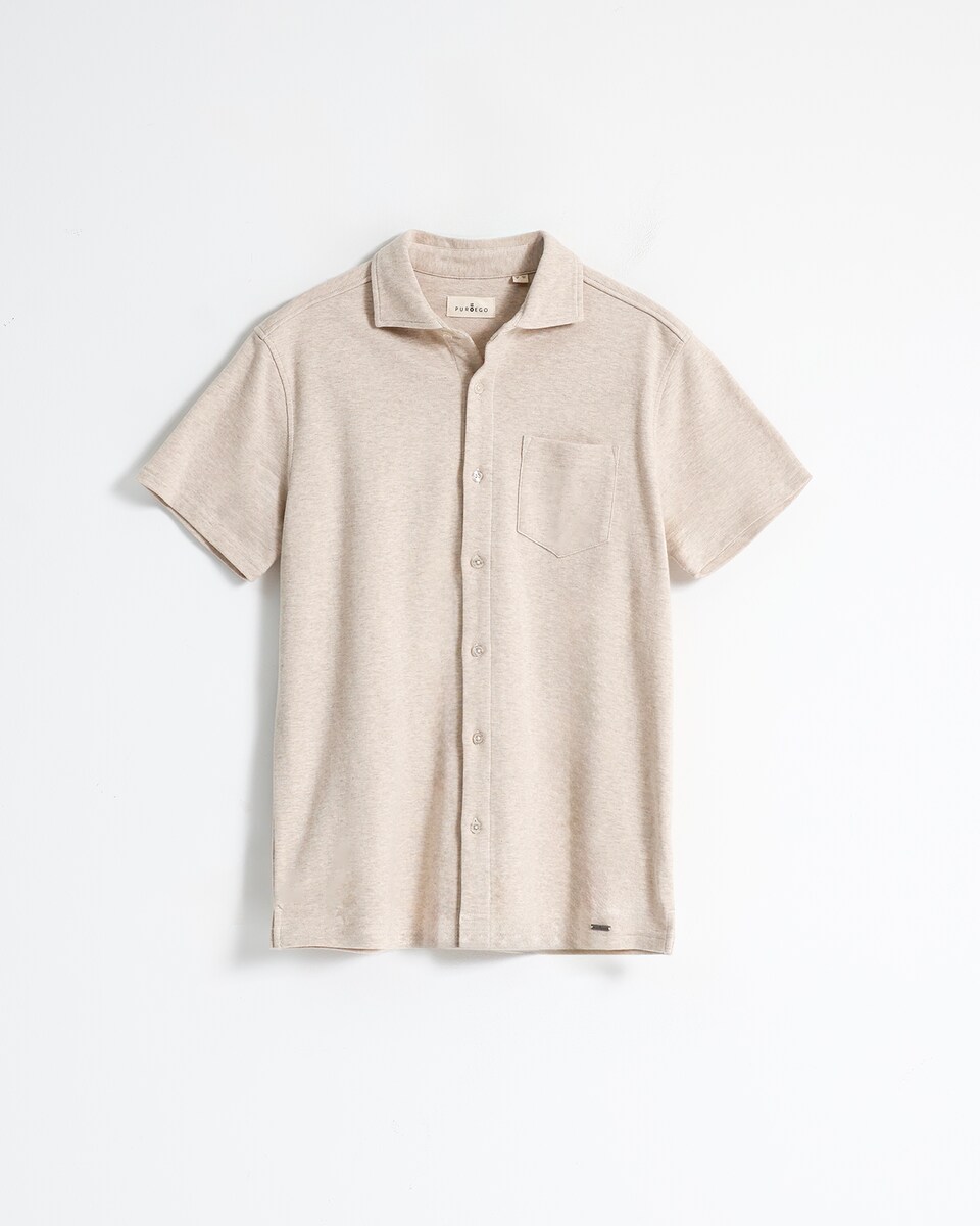 Polo de hombre con botones slim fit crudo · PuroEgo · El Corte Inglés