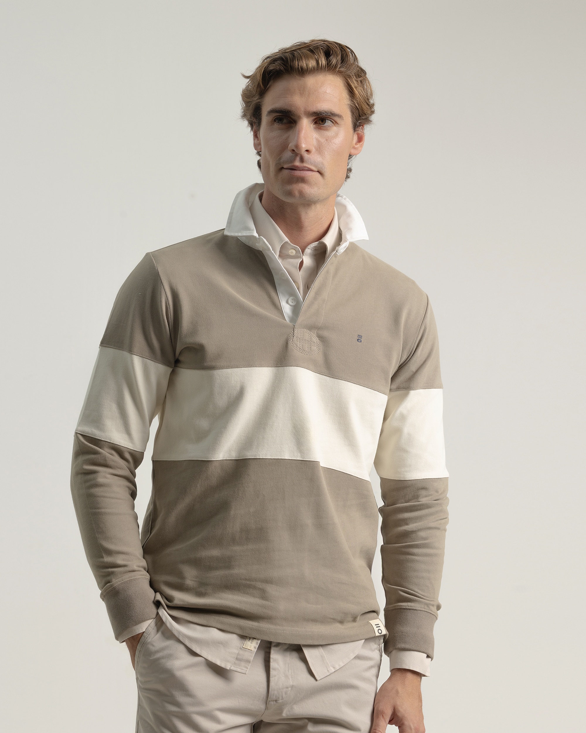 Polo franjas contraste manga larga de hombre · PuroEgo · El Corte Inglés