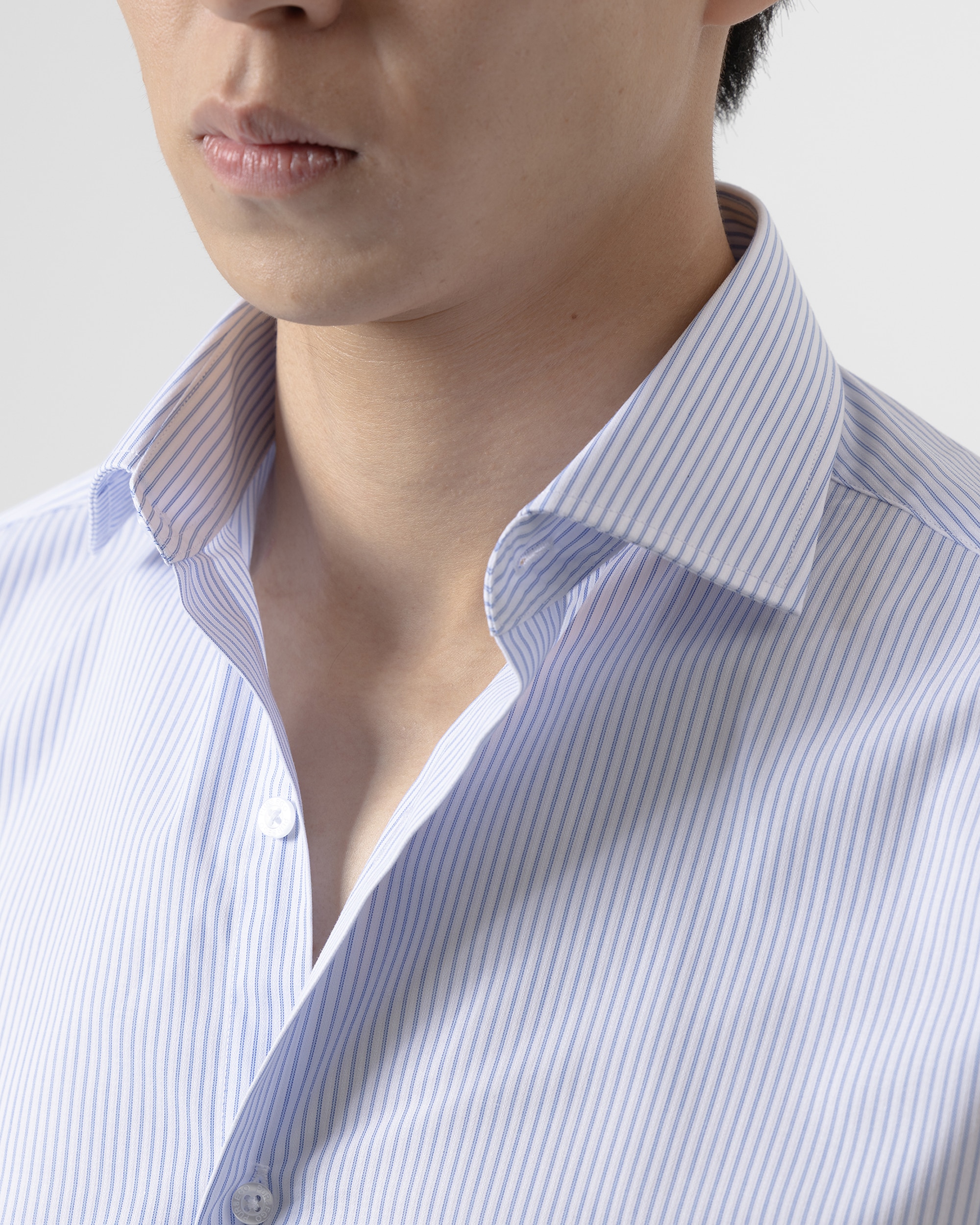 Camisa vestir mil rayas de hombre regular fit azul celeste Azul celeste ...