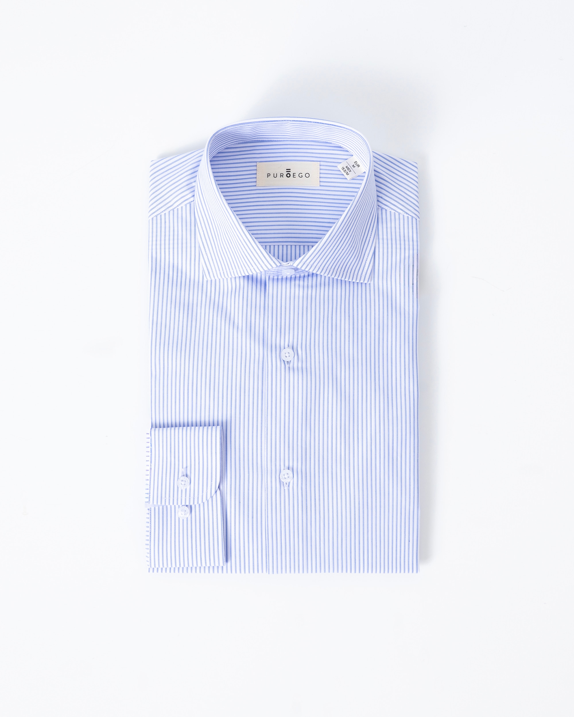 Camisa vestir mil rayas de hombre regular fit azul celeste Azul celeste ...