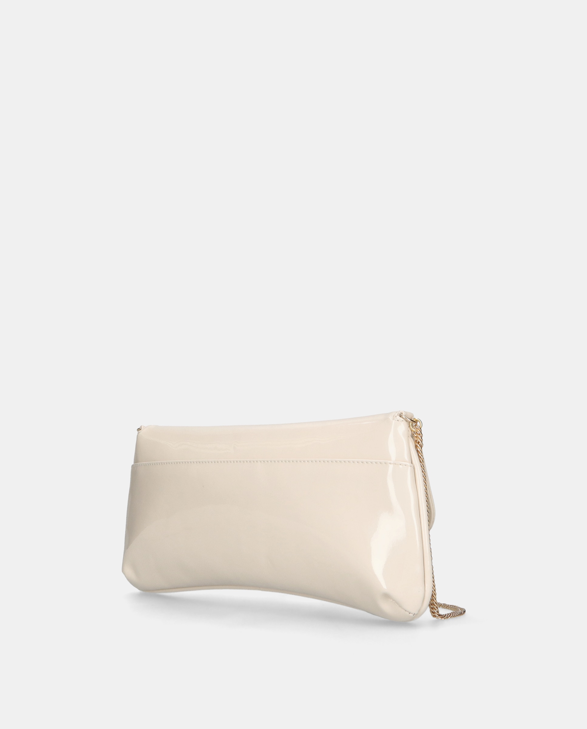 Bolso de mano de mujer en charol con cadena Blanco Mascaró · El Corte ...