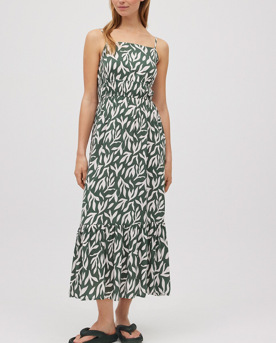 Vestido de playa largo tirantes estampado hojas · Ysabel Mora · El ...
