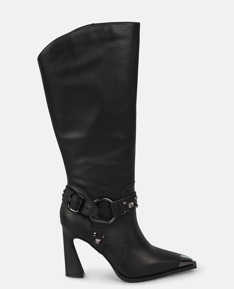 Botas básicas de mujer de tacón con detalles de tallas y anillas y ...