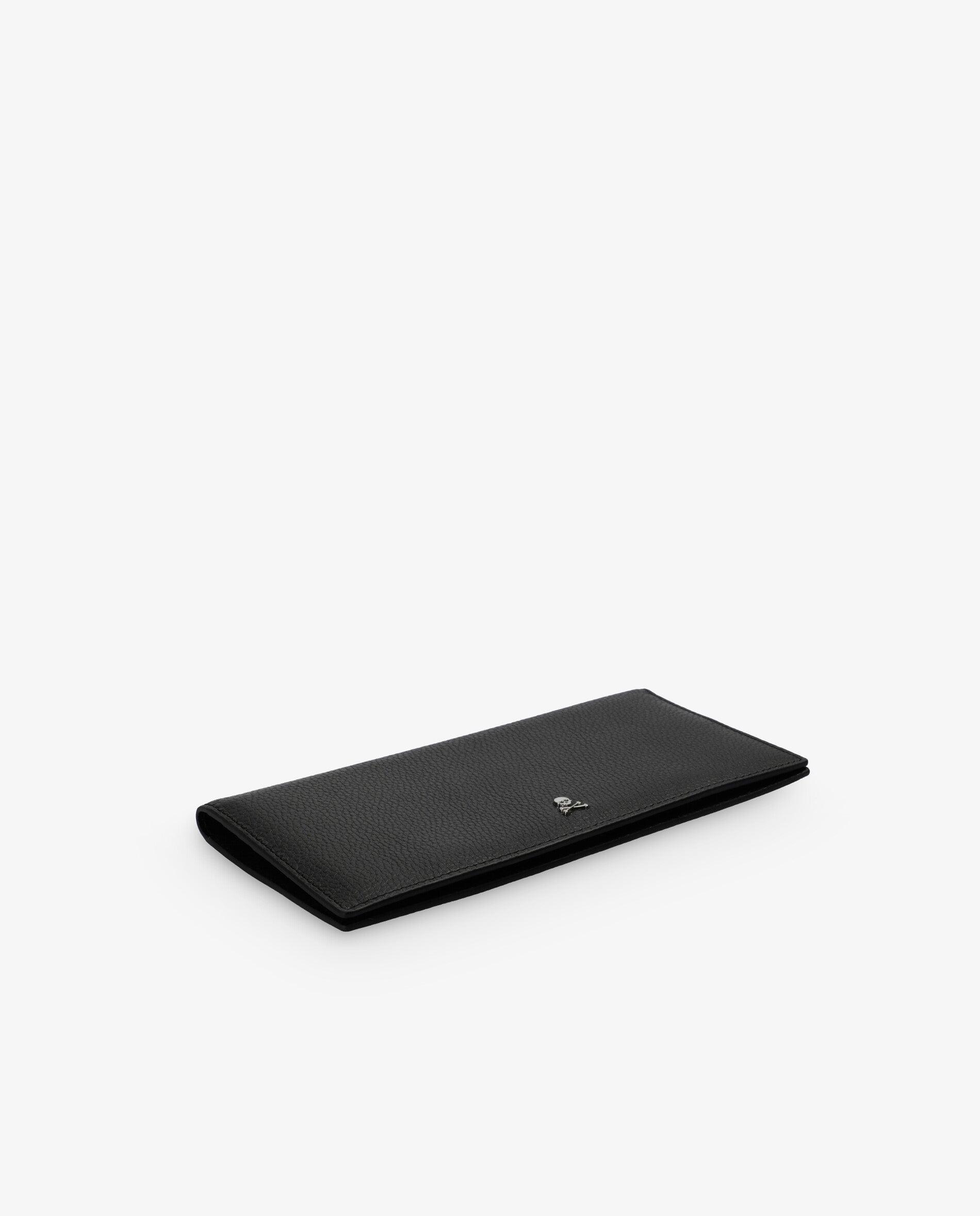 Cartera de mujer en piel plegable con cierre a presión Negro Scalpers ...