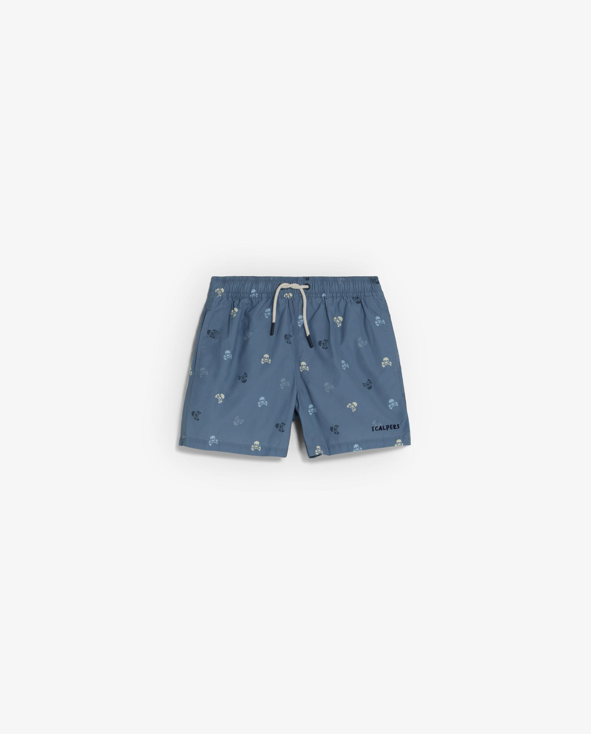 Bañador bermuda de niño con estampado de calaveras multicolor Azul ...